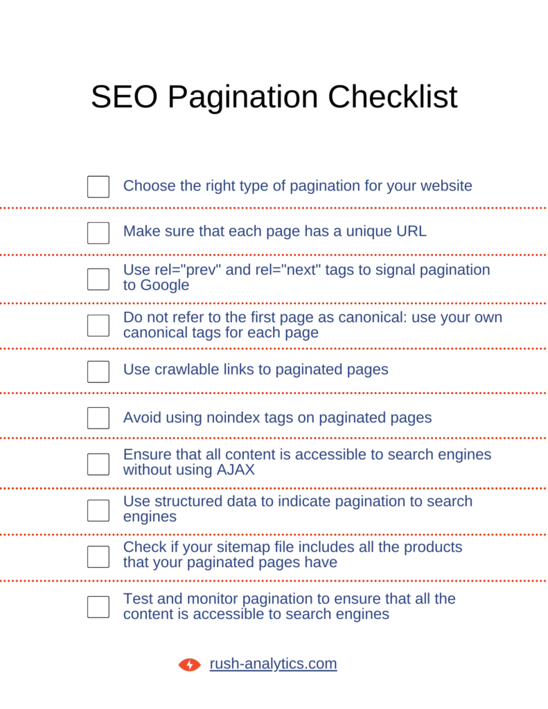 SEO Pagination: A Complete Best Practices Guide + SEO Pagination Checklist - Rush Analytics